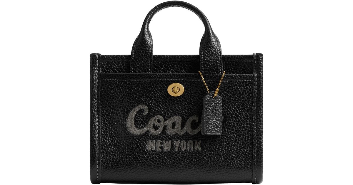 COACH Bubble Leather Cargo Tote 20 in Black | Lyst