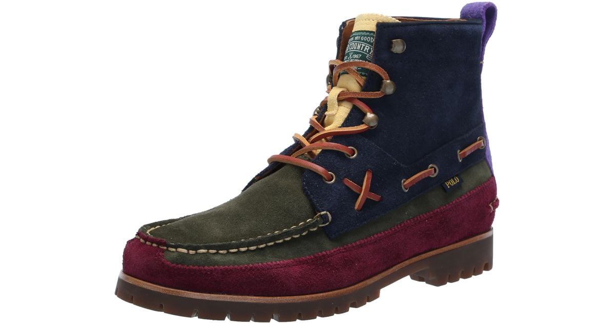 Polo Ralph Lauren Ranger Mid Color-blocked Suede Boot for Men | Lyst