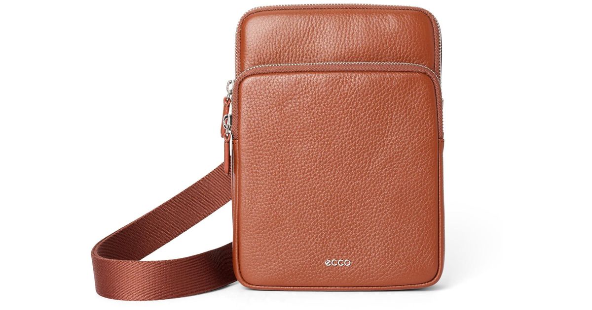 Ecco North South Pouch Crossbody Bag in Brown | Lyst
