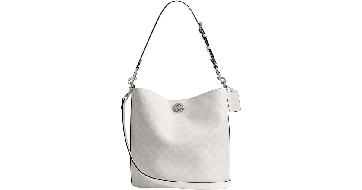 COACH Willow Soft Bucket Bag In Signature Canvas in Gray | Lyst