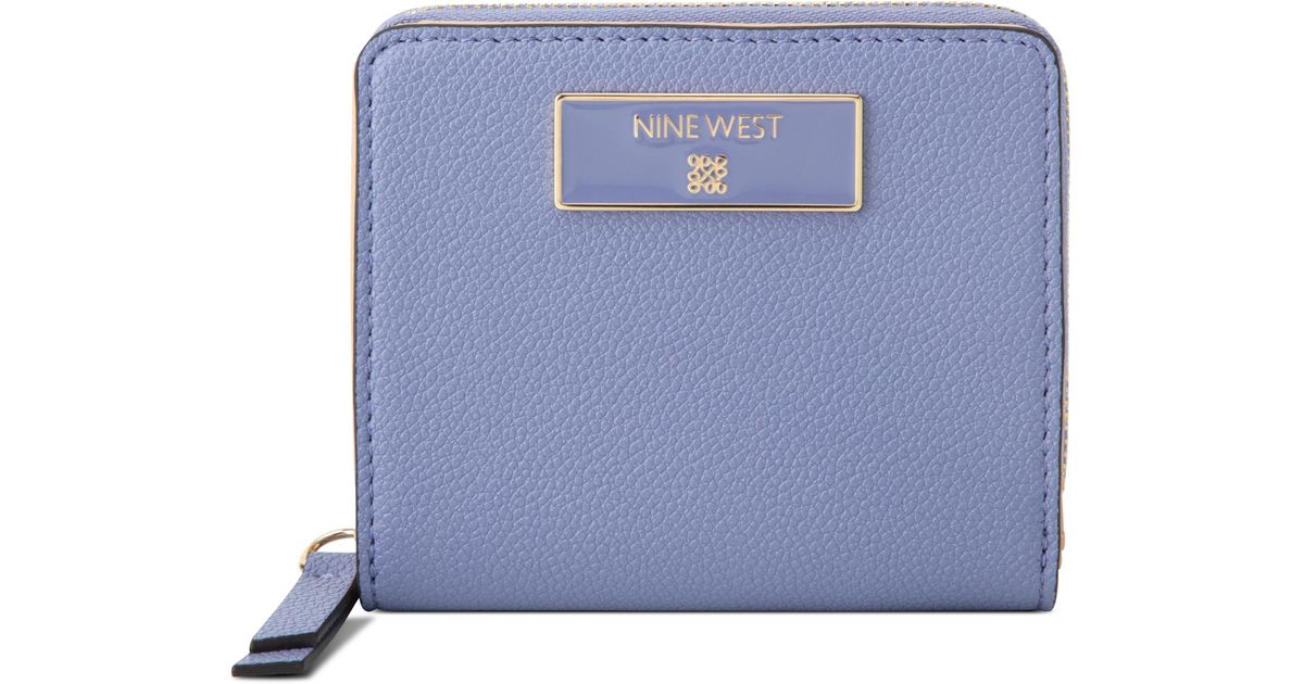 Nine West Mary Small Zip Around Wallet in Blue | Lyst