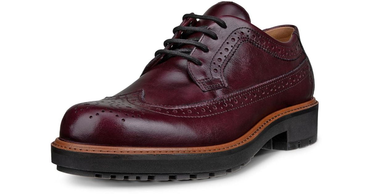 Ecco Oslo Wingtip Tailored Oxford in Brown | Lyst