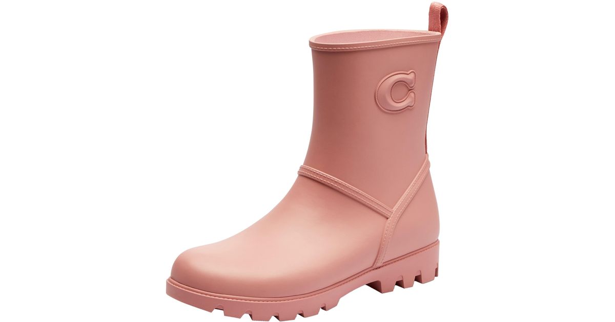 COACH Ryder Rainboot Rain Shoe in Pink | Lyst