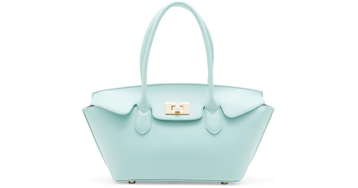 Anne Klein Ew Clam Closure Satchel With Turn Lock in Blue | Lyst