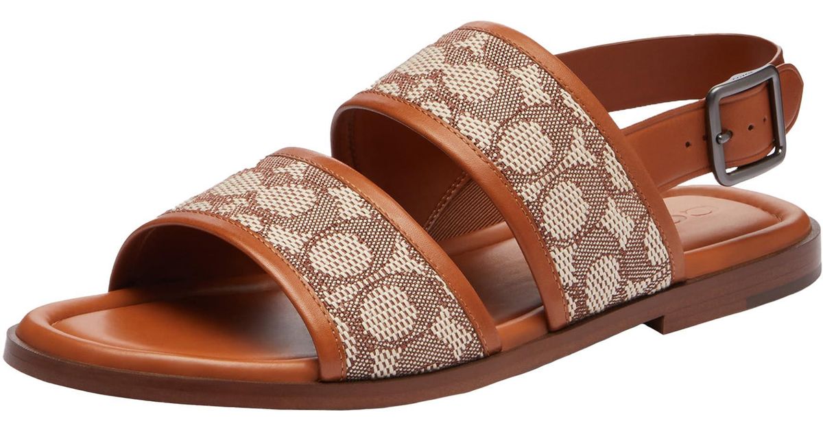 COACH Julian Signature Two Strap Sandal (Burnished Amber) Lace-Up Boots ...