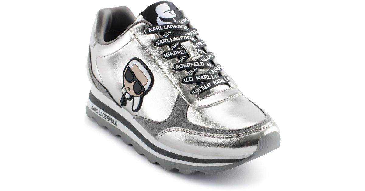 Karl Lagerfeld Paris Meade Everyday Lace Up Sneaker in Metallic | Lyst