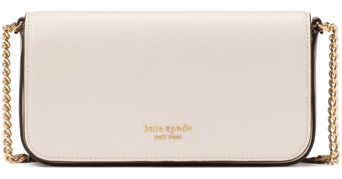 Kate Spade Devin Colorblocked Saffiano Leather Flap Chain Wallet in ...