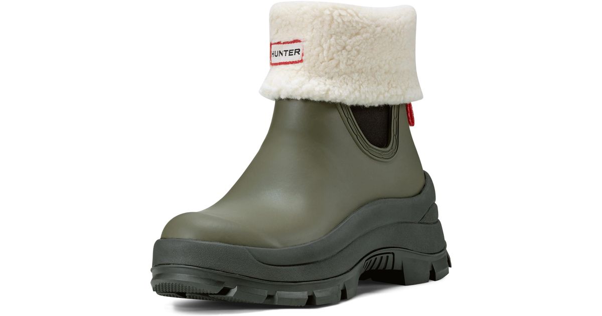 HUNTER Esme Waterproof Rain Boot in Green | Lyst