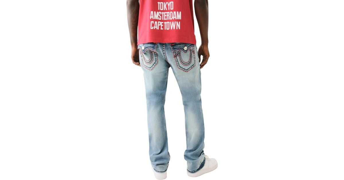 True Religion Ricky Super T 1/2" Triple Logo in Blue for Men | Lyst