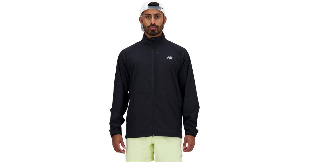 New Balance Stretch Woven Jacket in Black for Men | Lyst