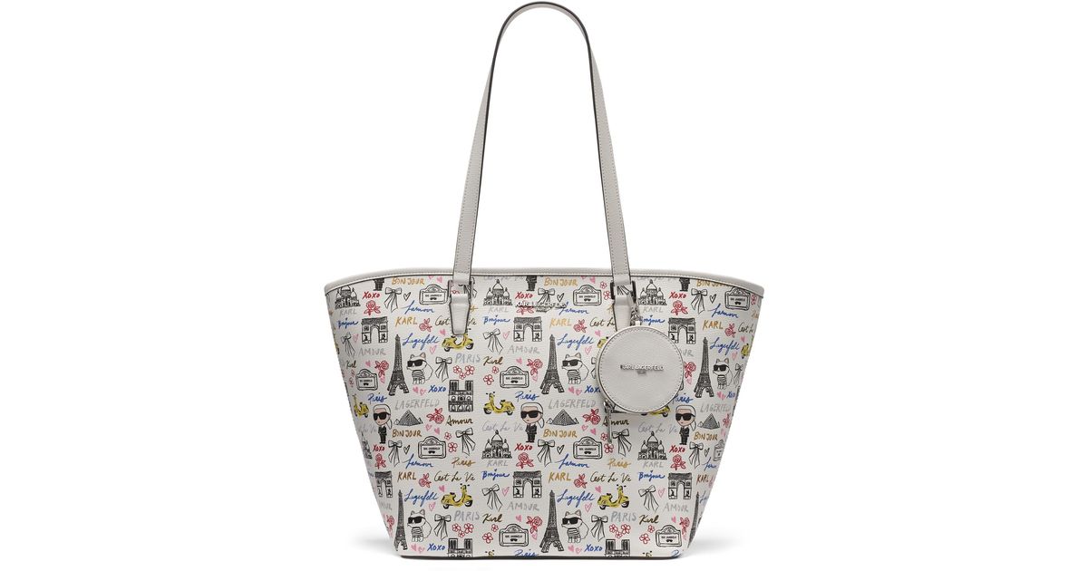 Karl Lagerfeld Paris Adele In Paris Tote Bag in Metallic | Lyst