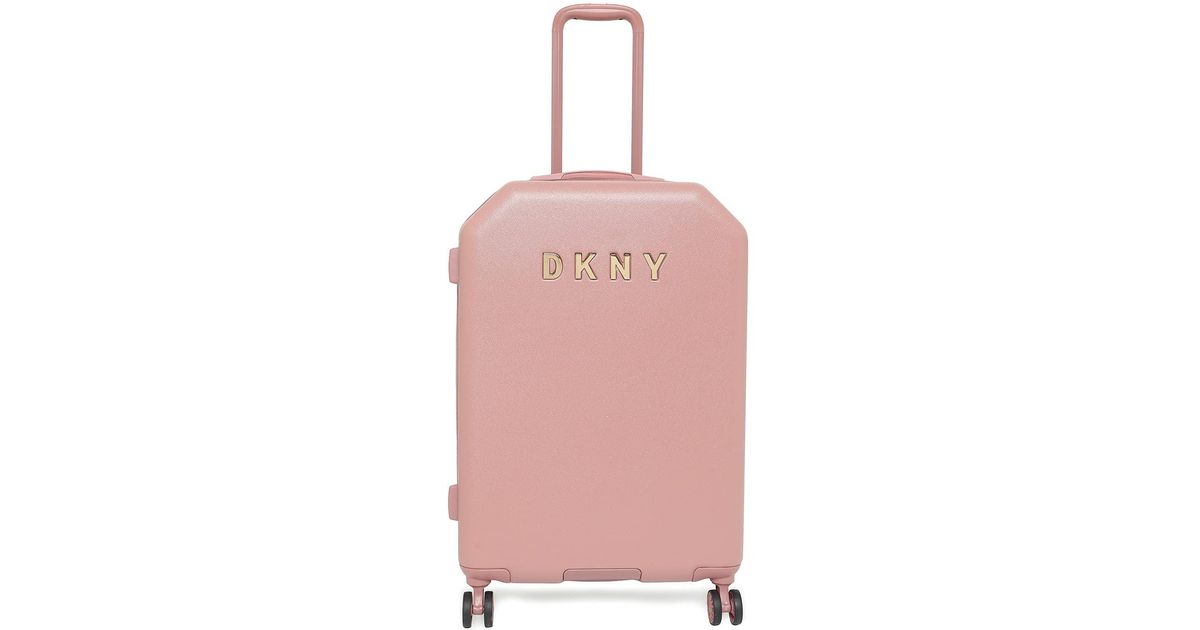 DKNY Metal Logo 8 Spinner Wheels Luggage in Pink | Lyst