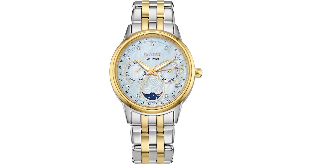 Citizen Eco-drive Calendrier in Metallic | Lyst