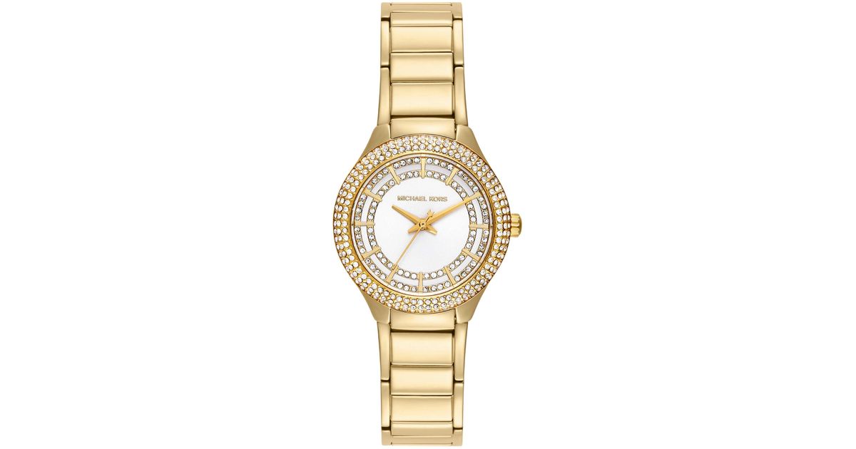 Michael Kors Sylvia Three-hand Gold-tone Stainless Steel Bracelet Watch ...