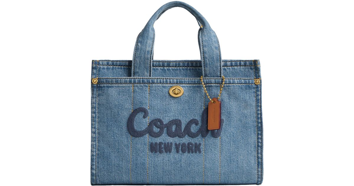 COACH Denim Cargo Tote 26 in Blue | Lyst