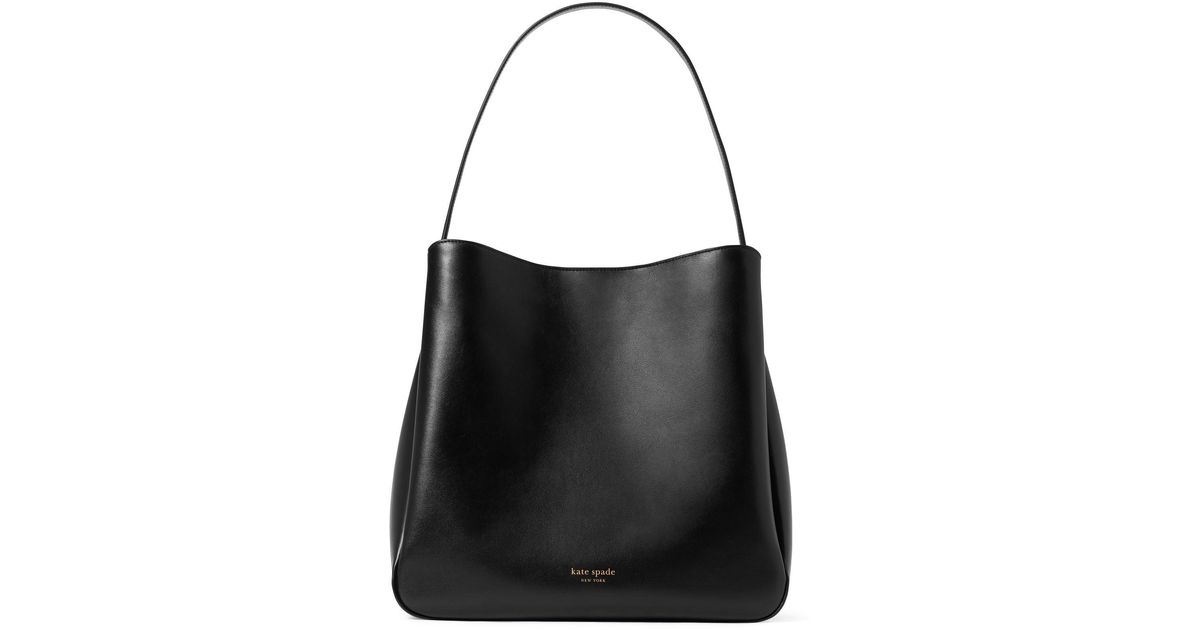 Kate Spade Grace Fine Grain Leather Large Hobo in Black | Lyst