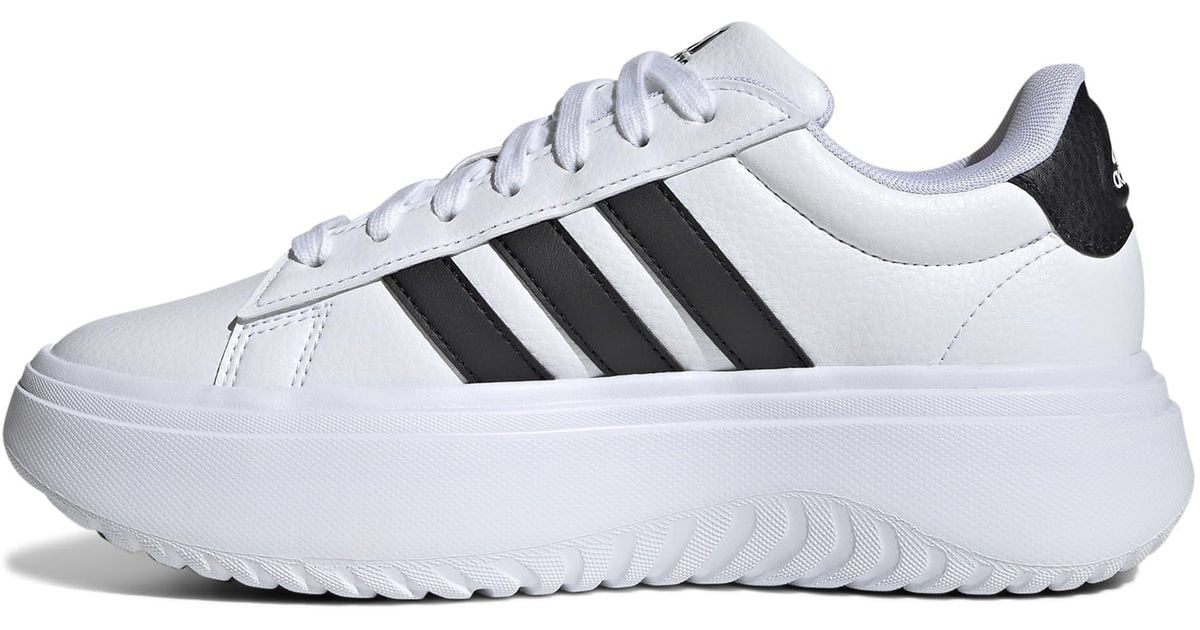 adidas Grand Court Platform Shoes in White | Lyst