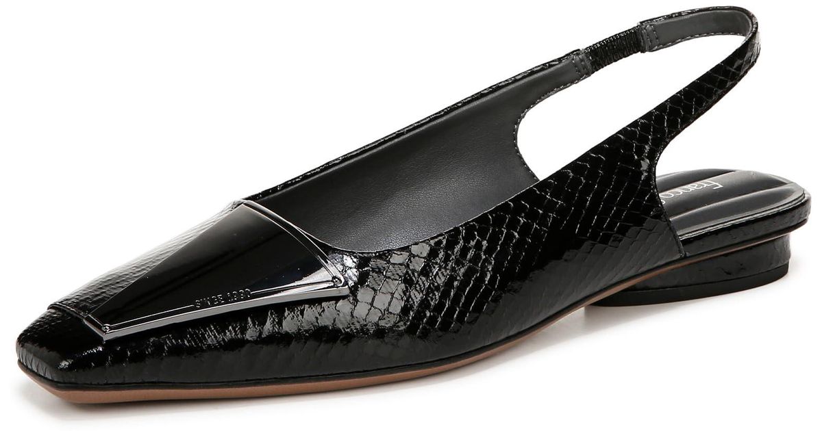 Franco Sarto S Cassidy Slingback Ballet Flat Black Snake 8 M | Lyst