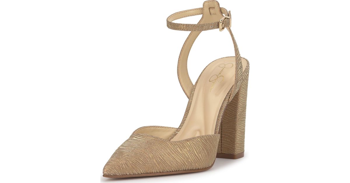 Jessica Simpson Nazela Pointed Toe Pump in Natural | Lyst