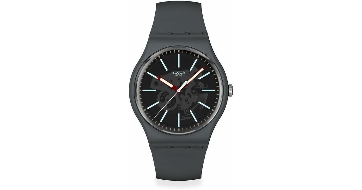 Swatch Casual Watch Grey Quartz Bio-sourced Cobblestone Street in Black ...