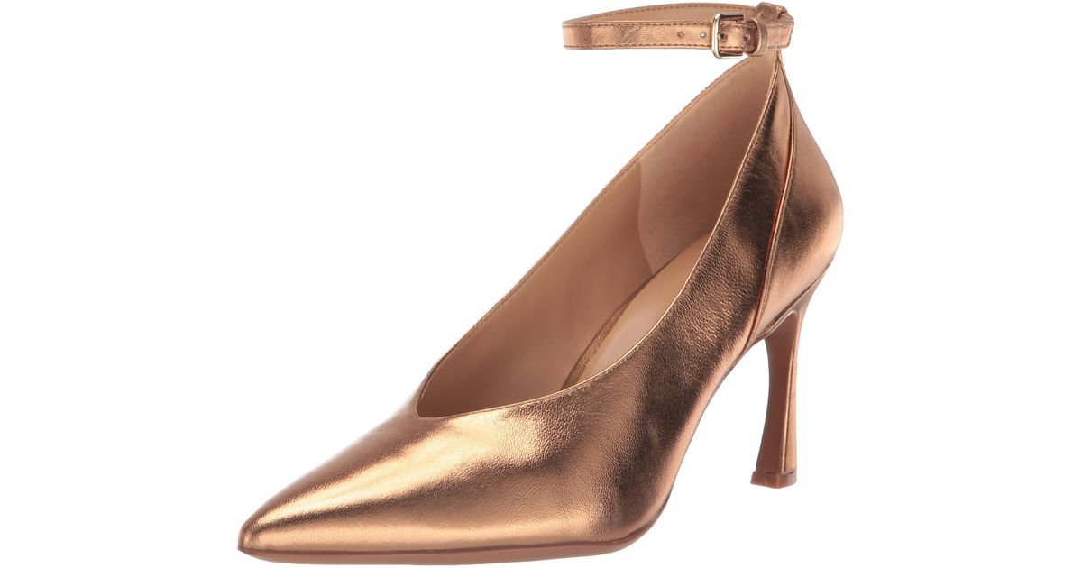 Naturalizer S Ace Pointed Toe Pumps With Ankle Strap Butterscotch ...