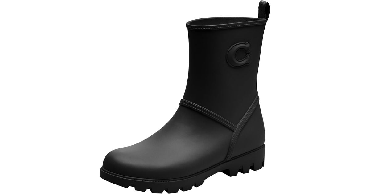 COACH Ryder Rainboot Rain Shoe in Black | Lyst