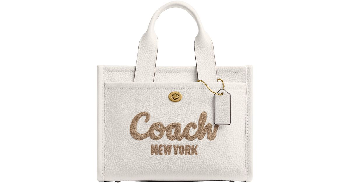COACH Bubble Leather Cargo Tote 26 in White | Lyst