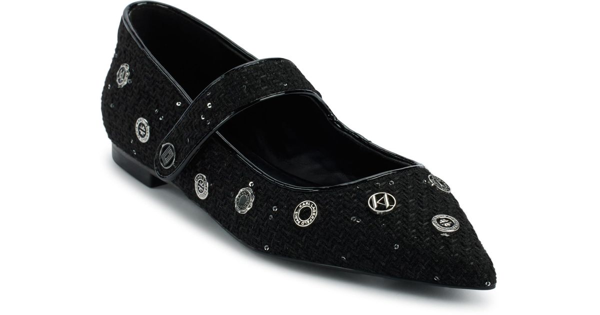 Karl Lagerfeld Paris Vicci Mary Jane Ballet Flat With Pins Sandal in ...