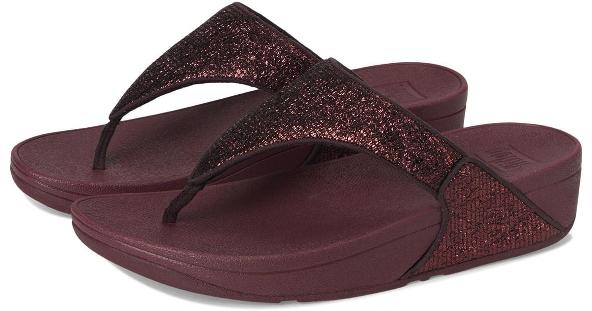 Fitflop Lulu Crinkled-Shimmer Toe-Post Sandals Wedge Shoes 7 M (B ...