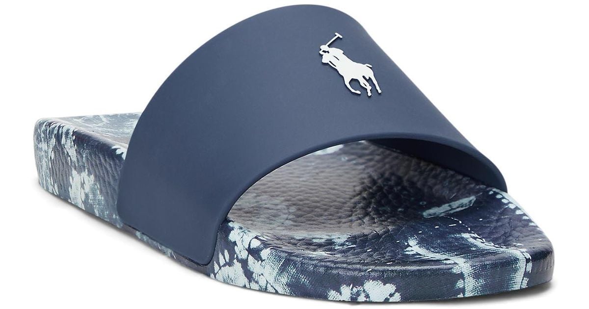 Polo Ralph Lauren , , Shibori-inspired Slide, Indigo Shibori Patchwork ...