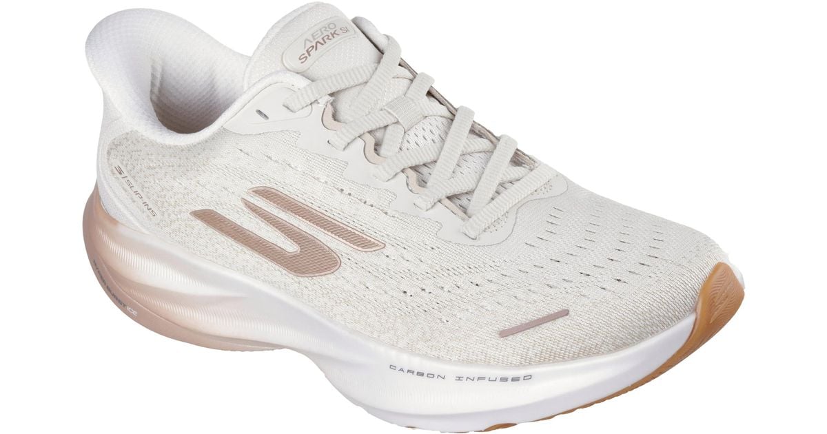Skechers Aero Spark Hands Free Slip-ins Running Shoe in White | Lyst UK