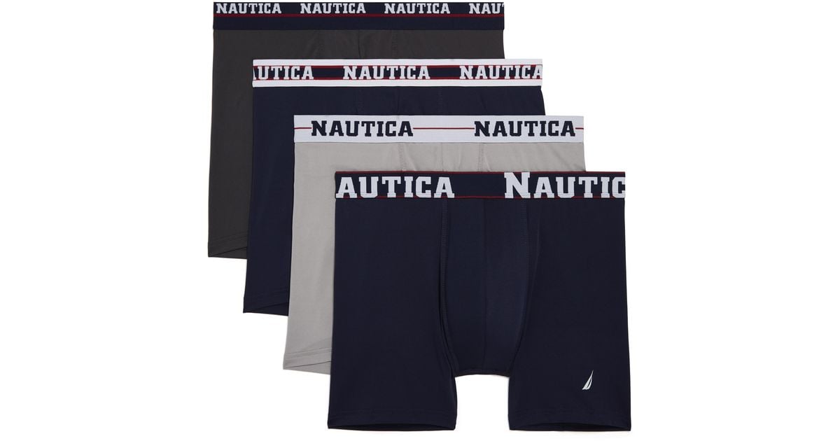 Nautica 4 Pack Limited Edition Micro Stretch Boxer Briefs in Blue for ...