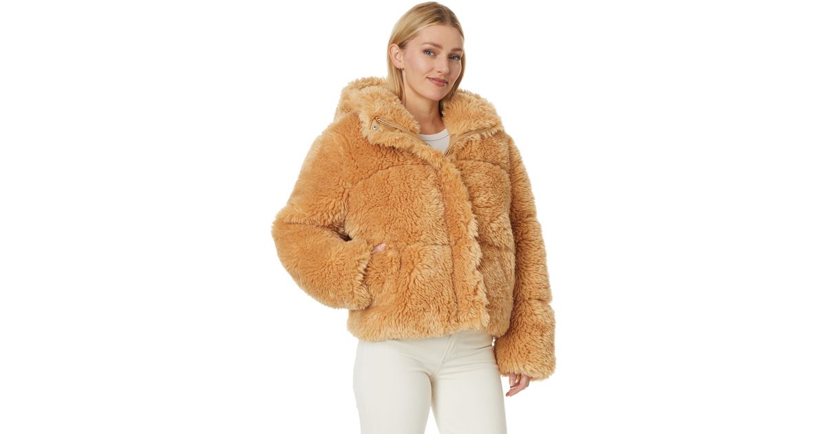 UGG Ronney Puffer Jacket High Pile in Brown | Lyst