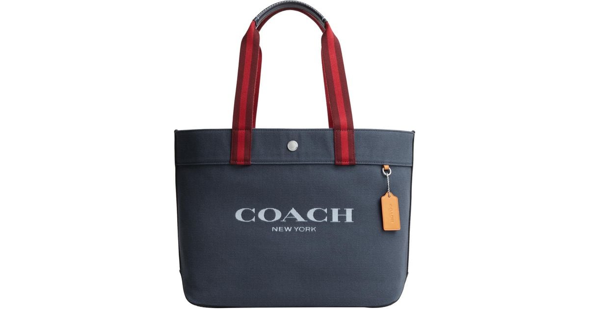 COACH Canvas Tote in Blue | Lyst