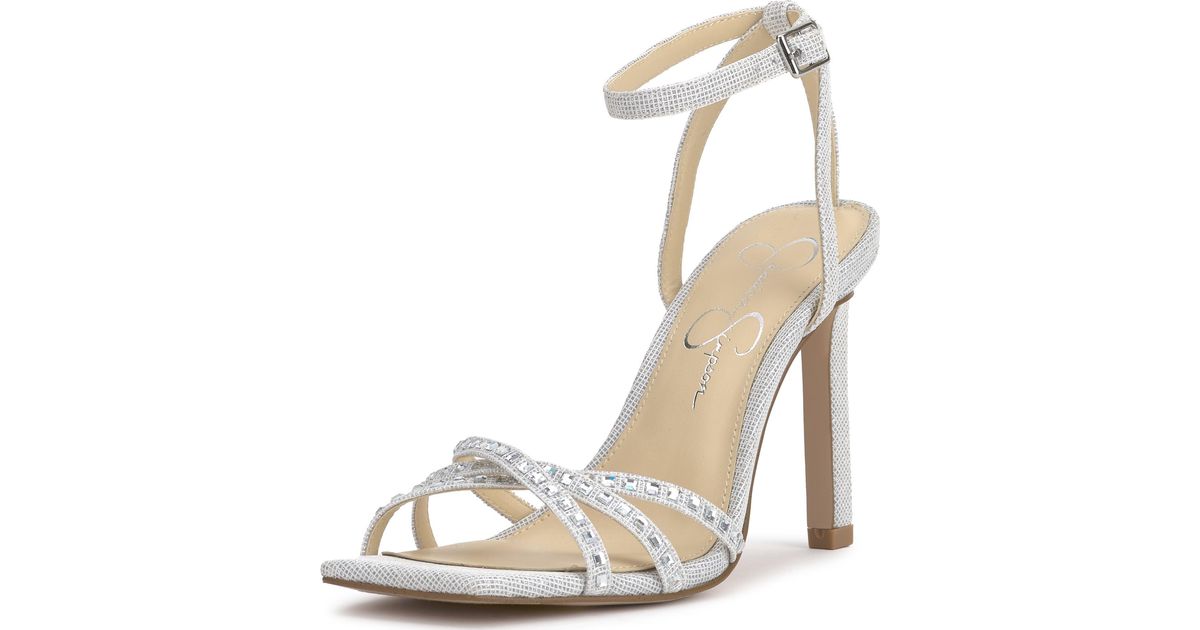 Jessica Simpson Leonah Embellished Strappy Dress Sandal in Natural | Lyst