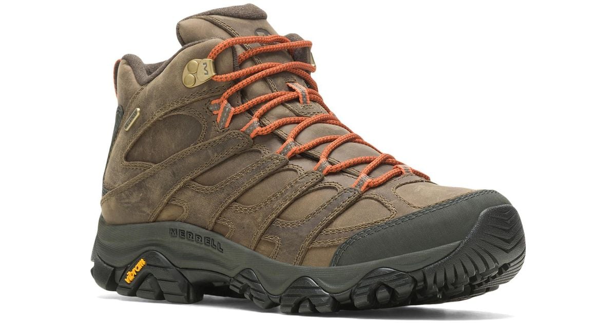 Merrell Moab 3 Prime Mid Waterproof (Canteen 1) Shoes in Gray for Men ...