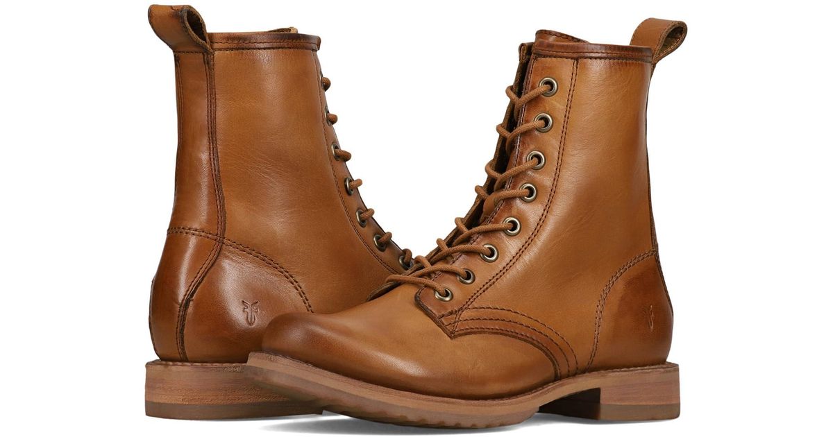 Frye Veronica Flex Bootie 's Combat Boots Crafted From Hand-burnished ...