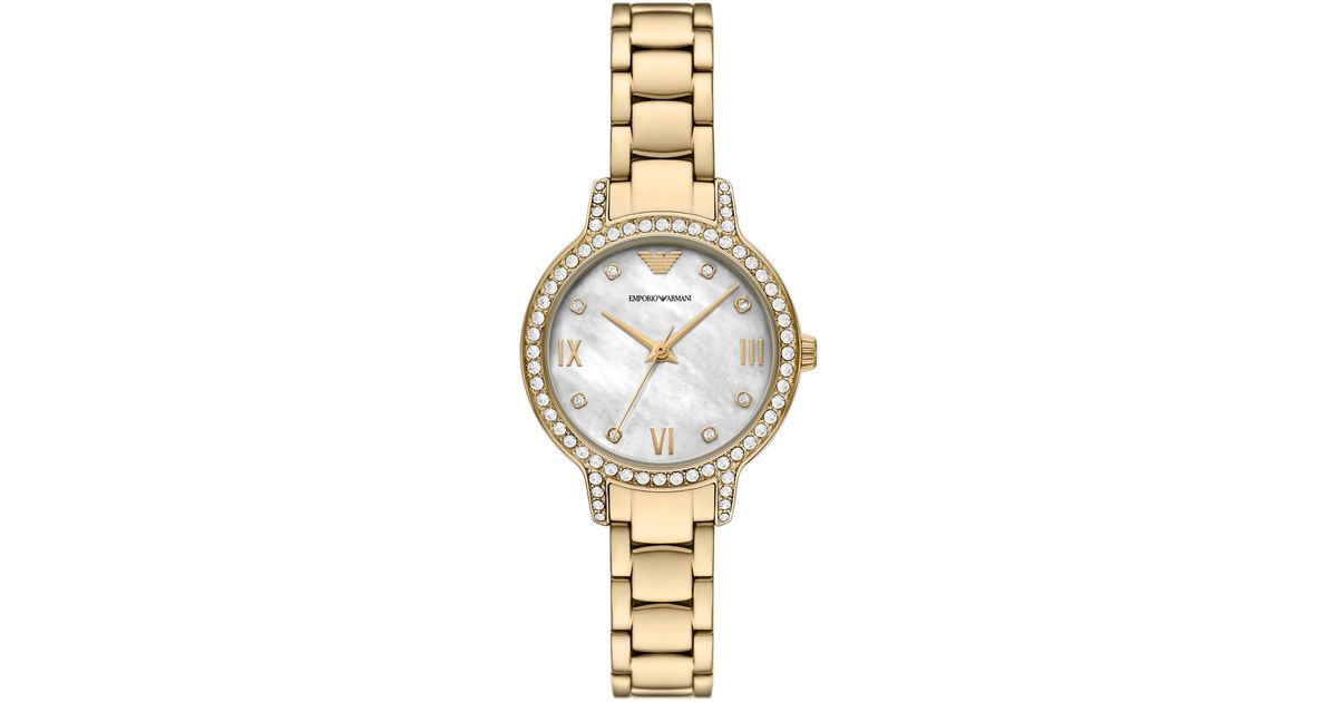 Emporio Armani Three-hand Gold-tone Stainless Steel Watch in Metallic ...