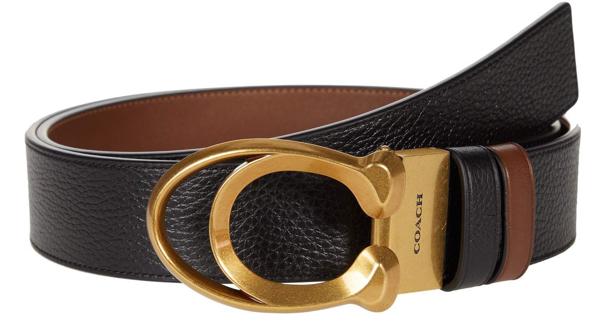 COACH 38mm Sized C Outline Belt in Black for Men | Lyst