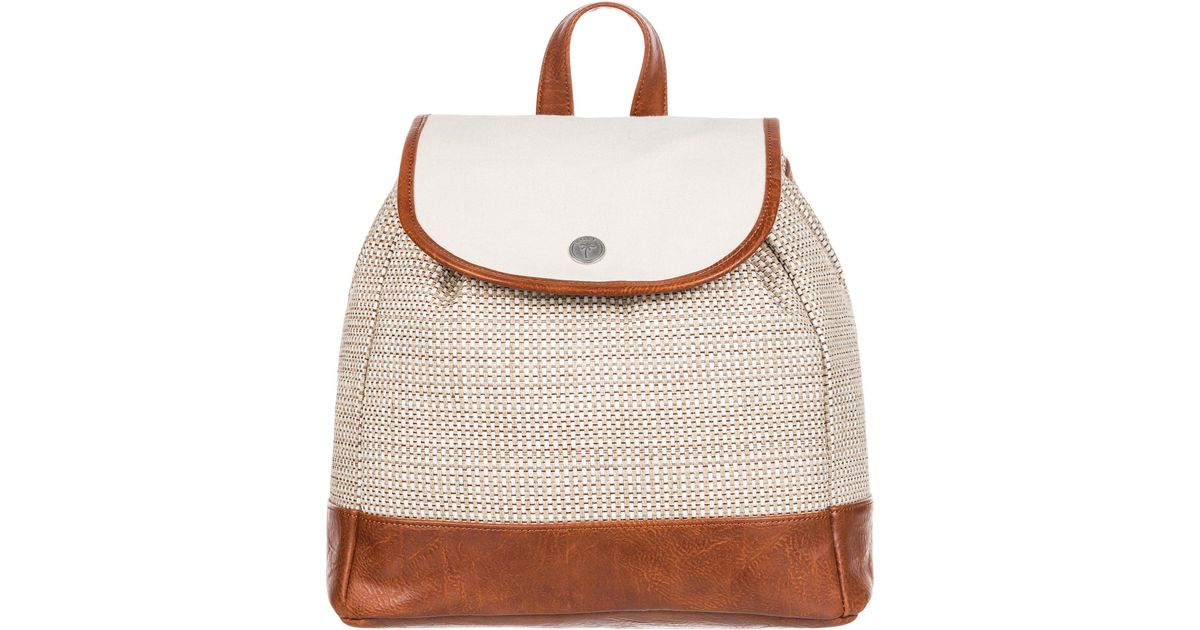 Roxy 12l Lonely Sea Canvas Small Backpack in White | Lyst