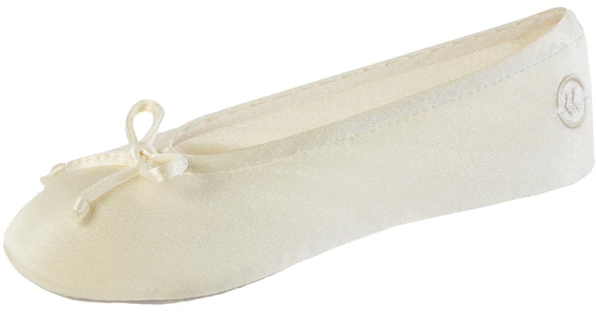 Isotoner Ballerina Slippers For – Soft Satin House Shoes With Bow And ...