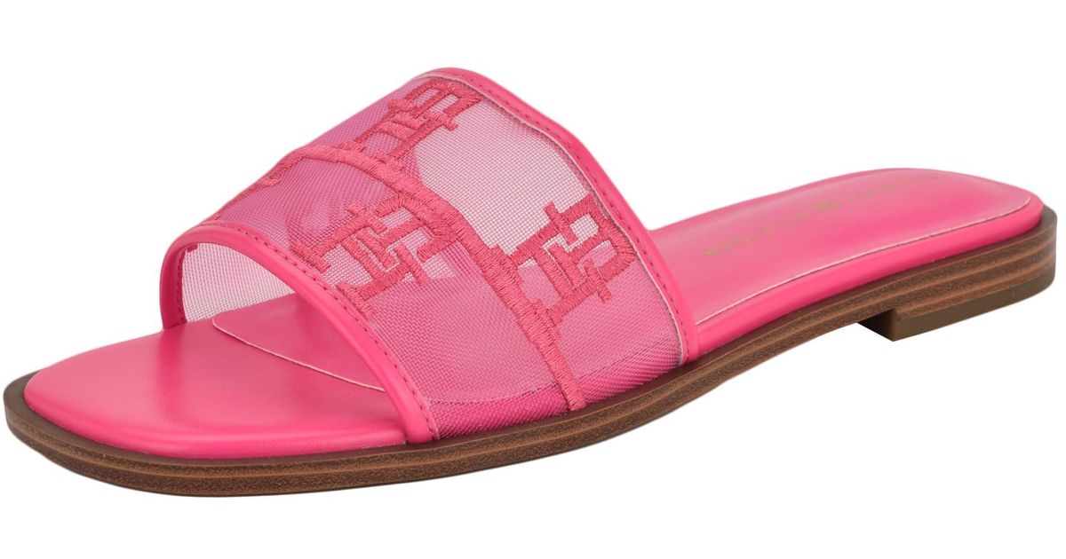 Tommy Hilfiger Tesia Medium Pink Mesh Logo 8.5 Medium | Lyst