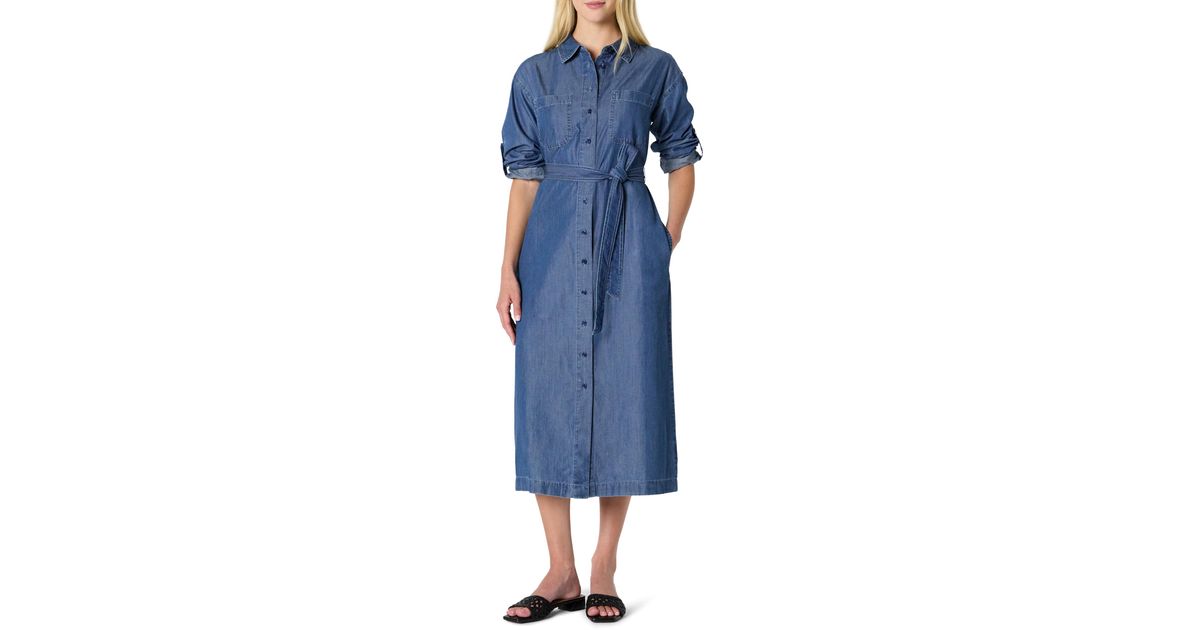 Amazon Essentials Regular-fit Denim Chambray Long-sleeve Button-up Midi ...