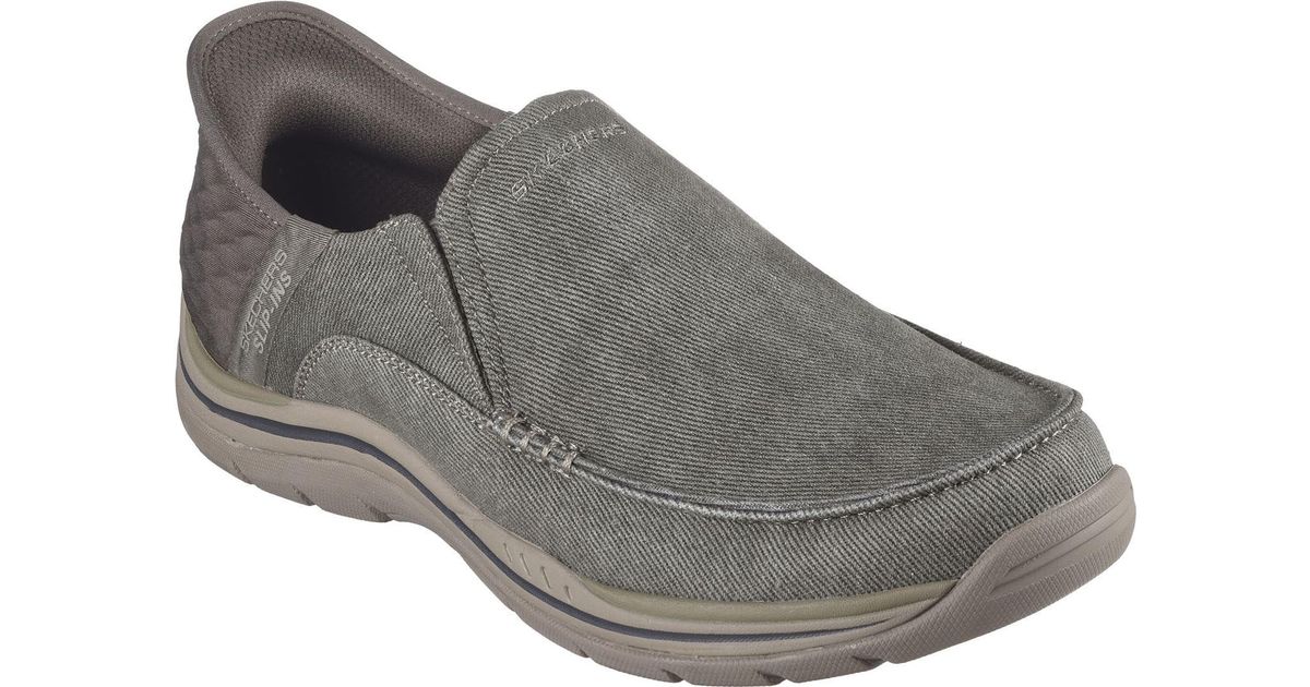 Skechers Expected-cayson 205167 Moc Toe Canvas Slip-ins in Gray for Men ...