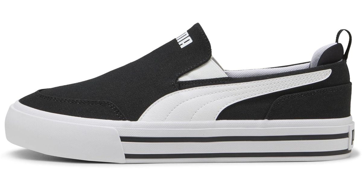 PUMA Court Classic Vulc Slip On Sneaker Black White for Men | Lyst