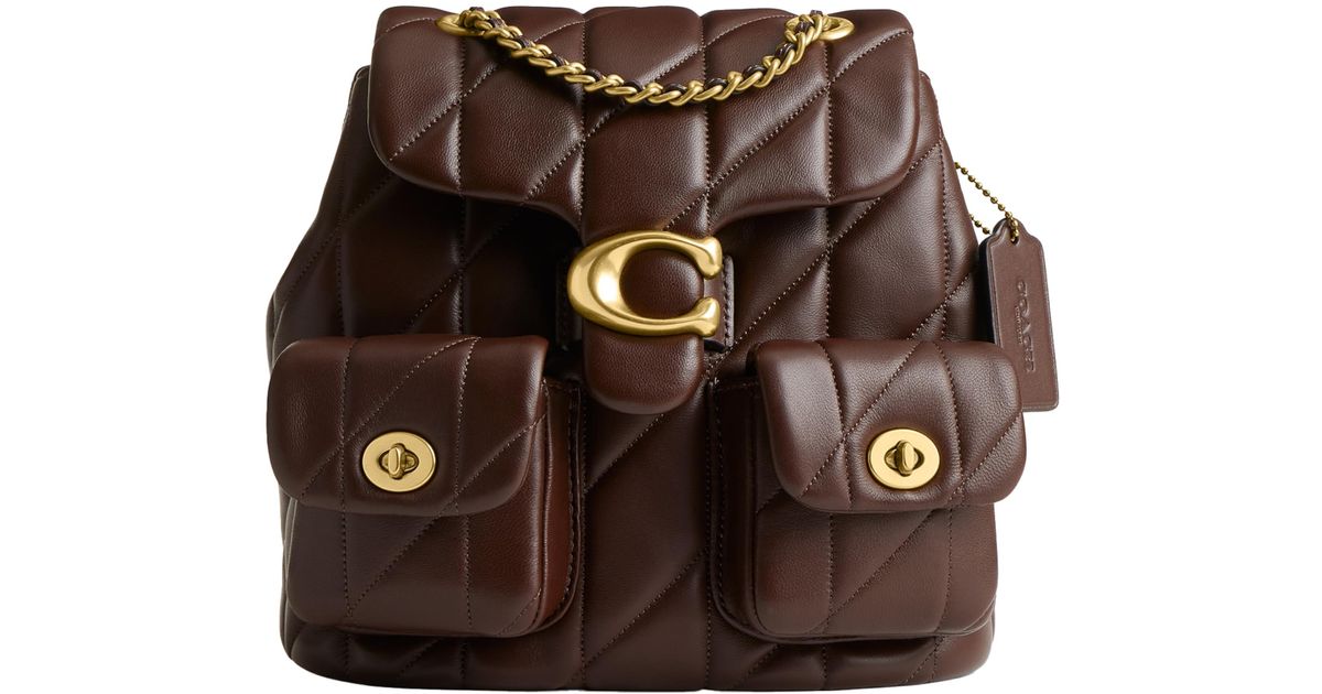 COACH Quilted Leather Tabby Backpack in Brown | Lyst