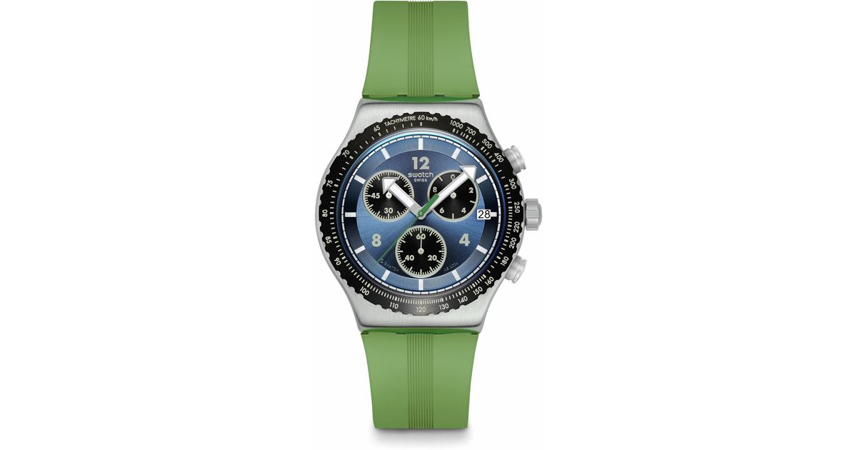 Swatch Casual Watch Blue Stainless Steel Quartz Dusk Thru The Leaves in ...