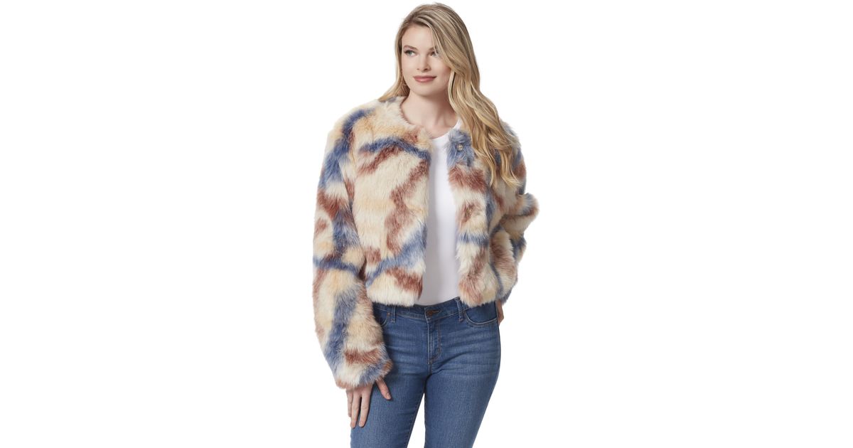 Jessica Simpson S Kimba Crop Faux Fur Coat With Snap Front Standard in ...