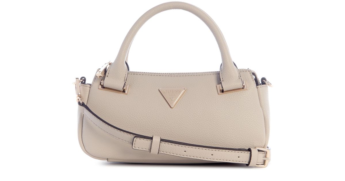 Guess Evie Mini Satchel in Natural | Lyst