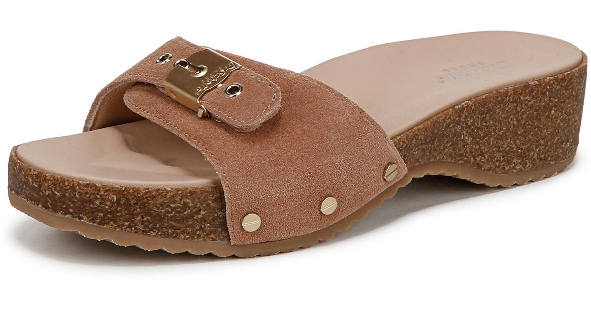 Dr. Scholls S Original Flex Slide Sandal Honey Brown Leather 6 M | Lyst